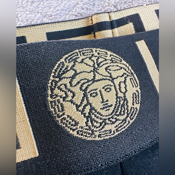 Versace | Pants & Jumpsuits | Versace Womens Logo Black Logo Greca ...